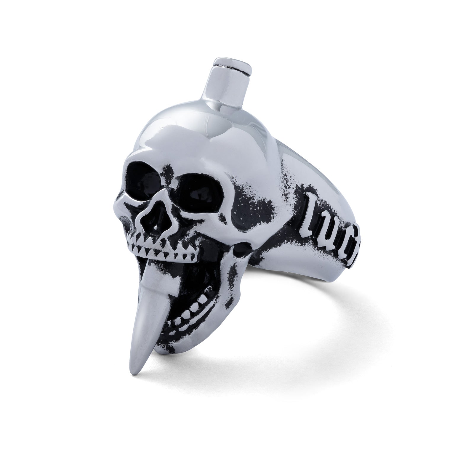 Heavy Biker Skull Ring In 316L Stainless Steel By Statement Collective