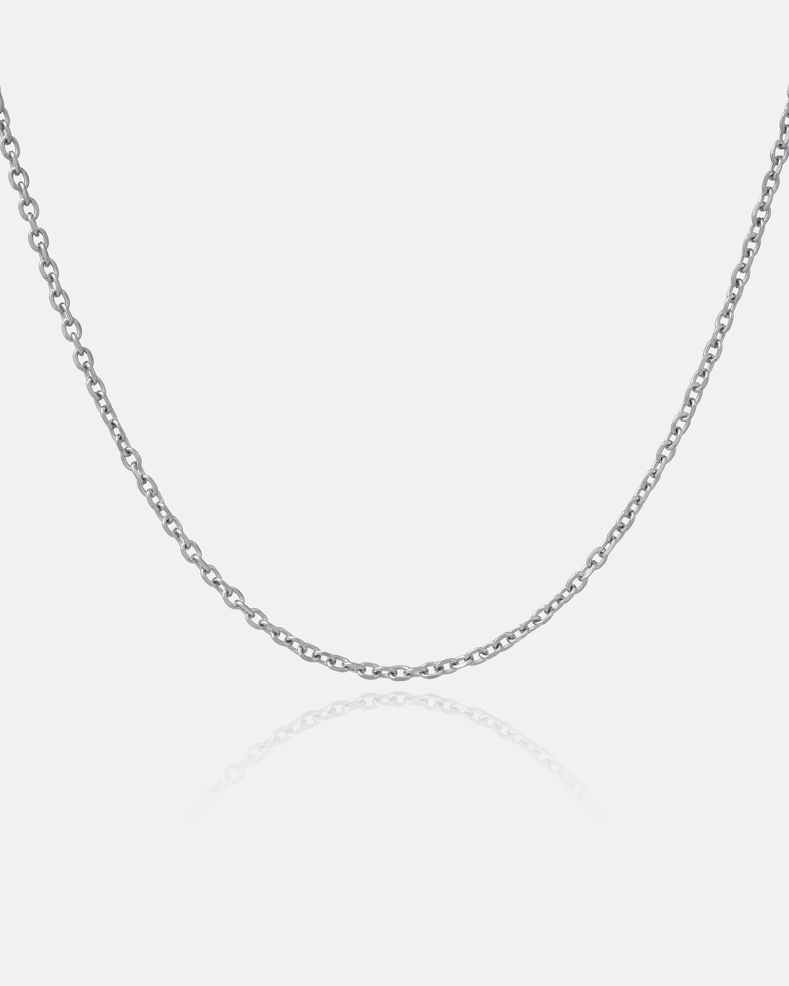 Simple 3mm Cable Chain Necklace In 316L Stainless Steel By Statement