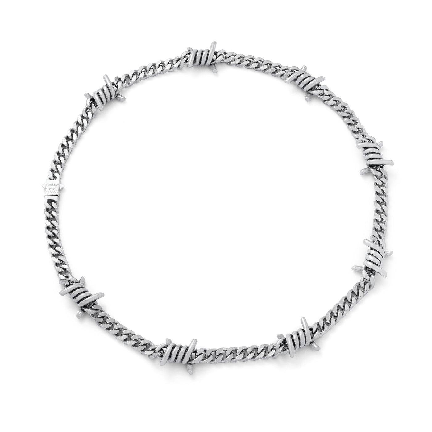 Bold and Beautiful: Silver Barbed Wire Necklace - Handcrafted Statement ...