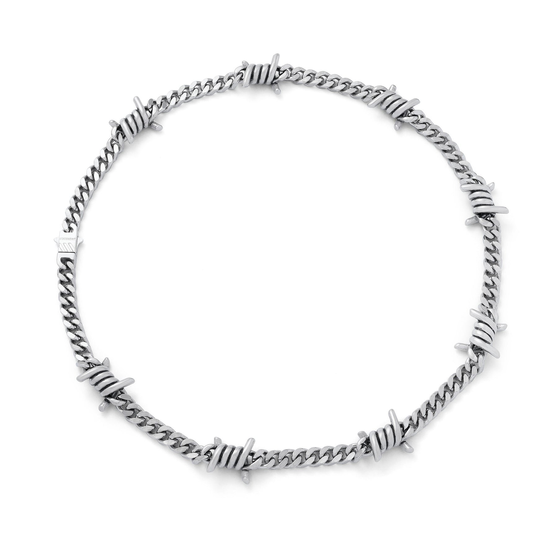 Bold and Beautiful: Silver Barbed Wire Necklace - Handcrafted Statement ...
