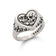 Heart Shaped Ring With Skulls in 925 Sterling Silver By Statement