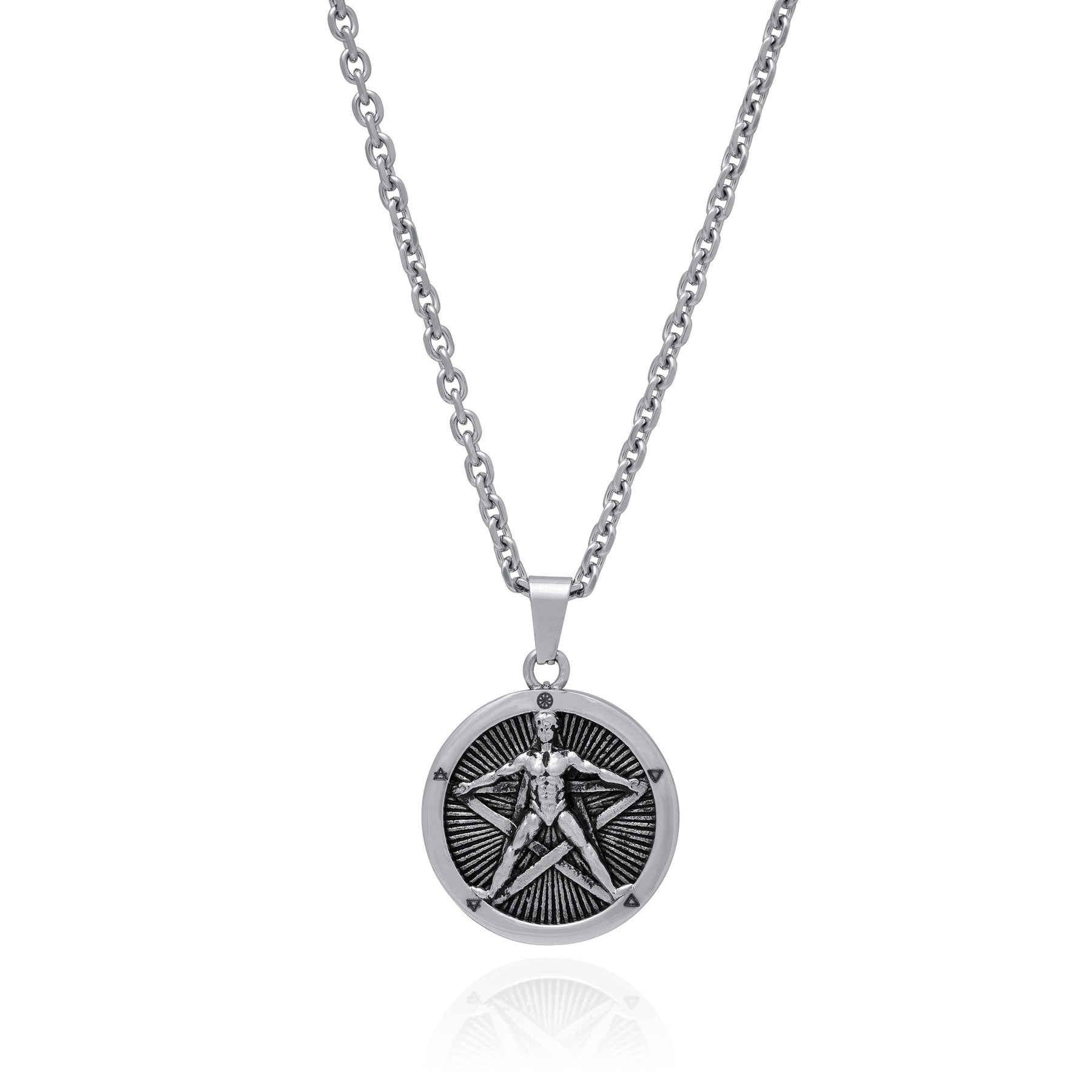 Intricate Pentagram Man Pendant Necklace by Statement Collective