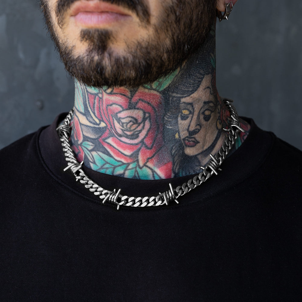 Bold and Beautiful: Silver Barbed Wire Necklace - Handcrafted Statement ...