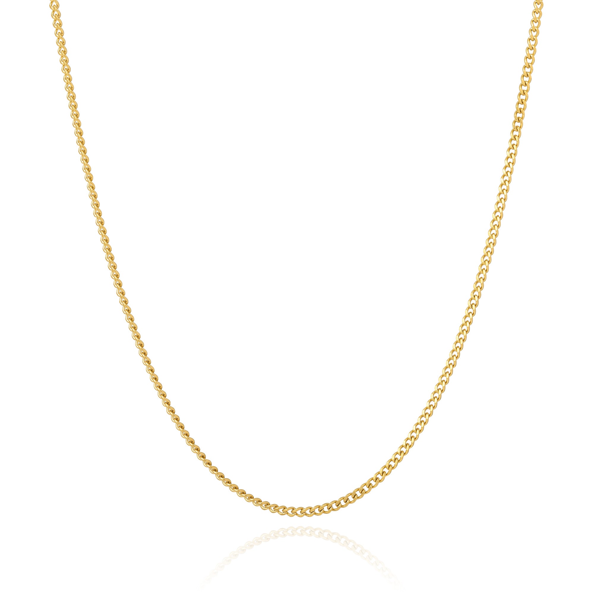 2.3mm Curb Link Necklace in 18k Gold Perfectly Minimal Thin Gold Chain