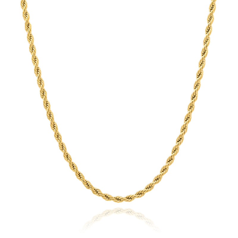 Classic 4mm Gold Rope Chain Necklace By Statement Collective 18K Gold