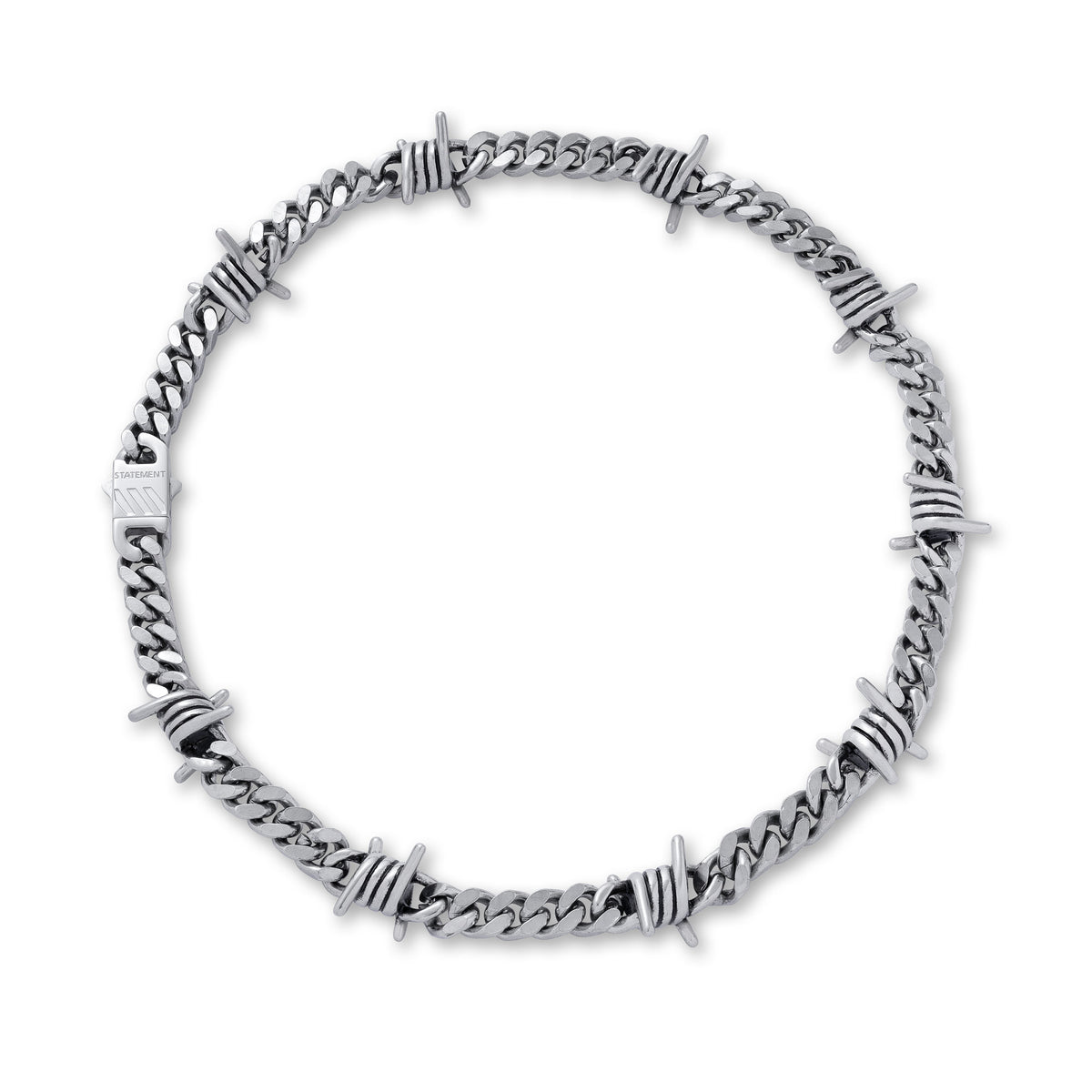 Bold and Beautiful: Silver Barbed Wire Necklace - Handcrafted Statement ...