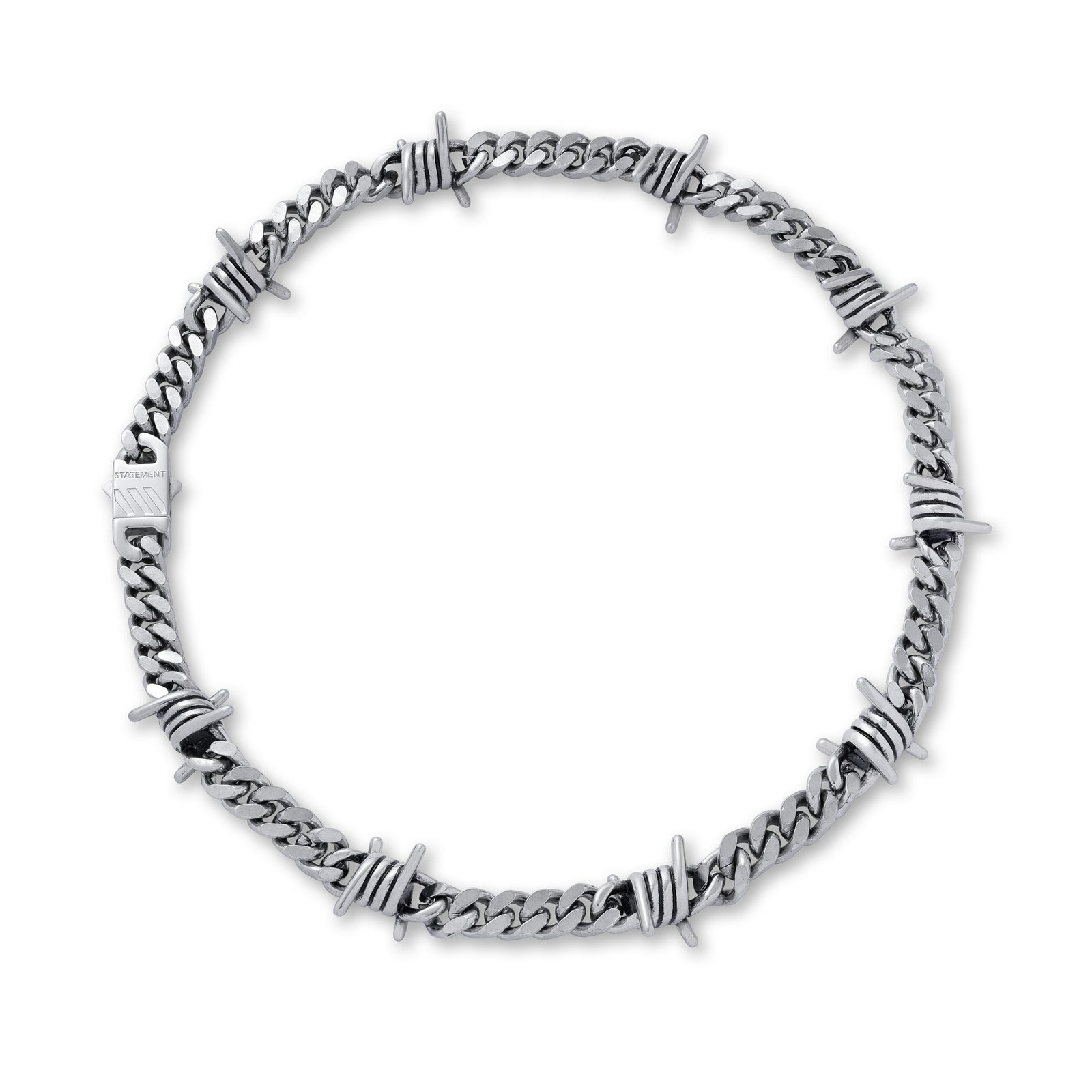 Bold and Beautiful: Silver Barbed Wire Necklace - Handcrafted Statement ...