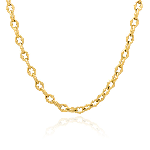 "The Cathedral" Medieval Spiked Link Chain Necklace in 18k Gold
