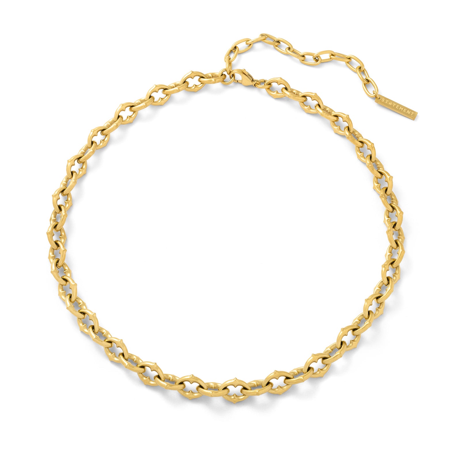 "The Cathedral" Medieval Spiked Link Chain Necklace in 18k Gold