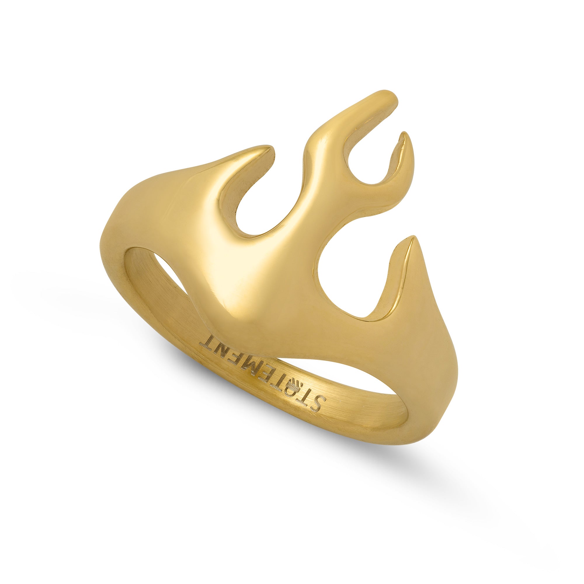 Flame Ring In 18k Gold Streetwear Jewelry By Statement Collective
