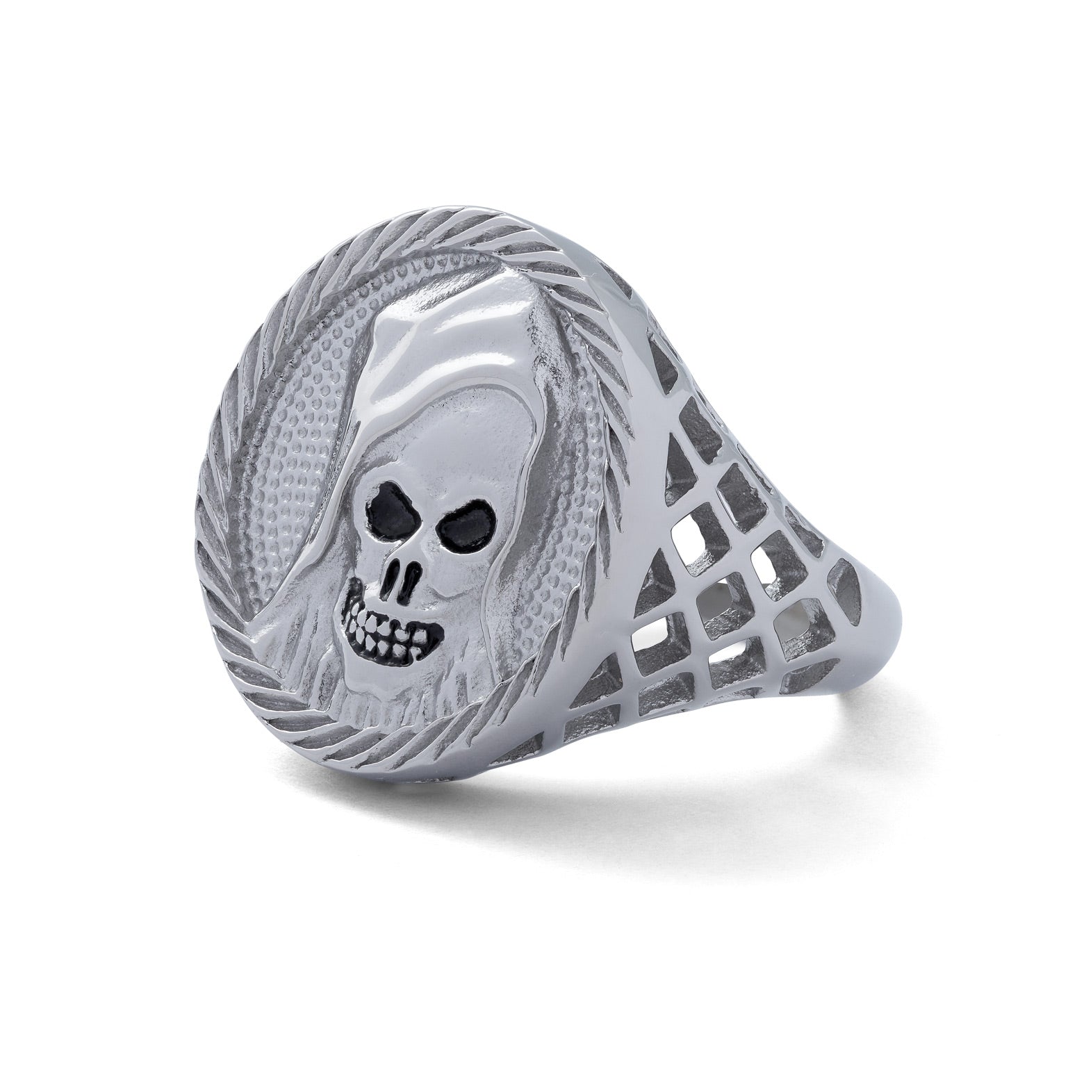 Classic Handmade Grim Reaper Ring In Stainless Steel By Statement ...